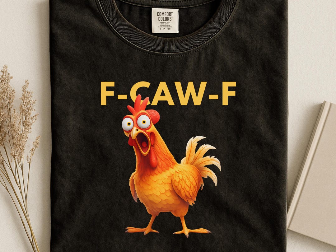 Funny Chicken Png, Rooster Gag Gift Design, Viral F Caw F Meme, Shocked ...