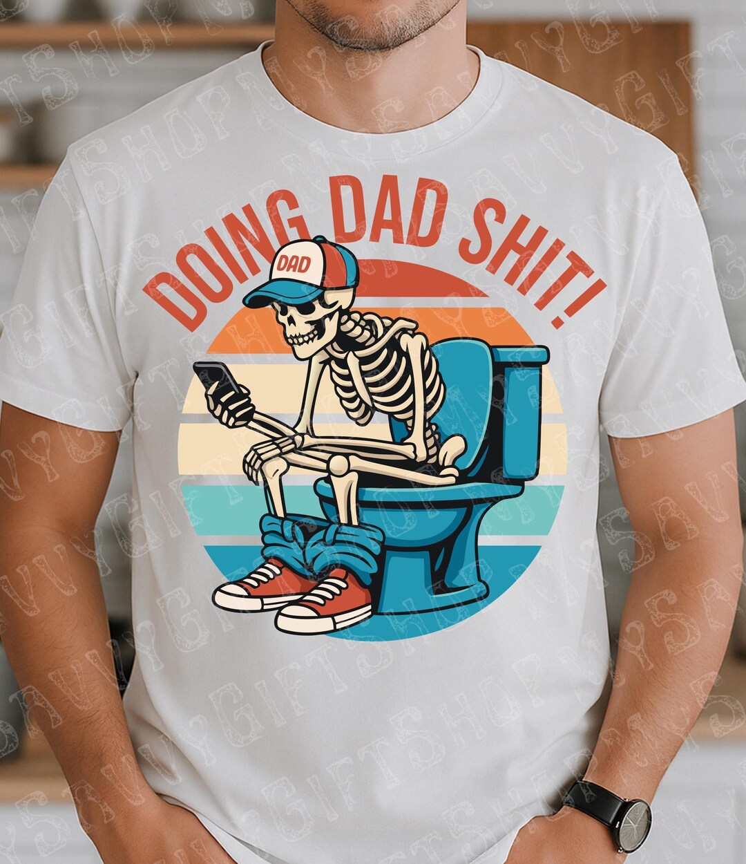 Doing Dad Shit PNG, Funny Skeleton Toilet Sublimation Design, Trendy ...