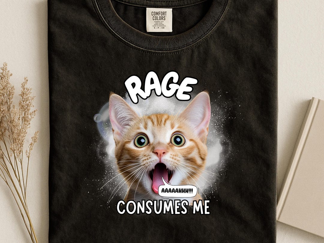 Rage Cat PNG, Funny Cat Meme PNG, Unhinged Cat Graphic Download, Silly ...