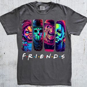 Neon Horror Friends Png, Retro Slasher Villains Digital Art, Halloween ...