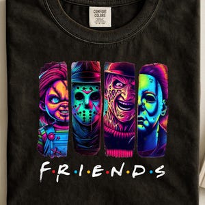Neon Horror Friends Png, Retro Slasher Villains Digital Art, Halloween ...