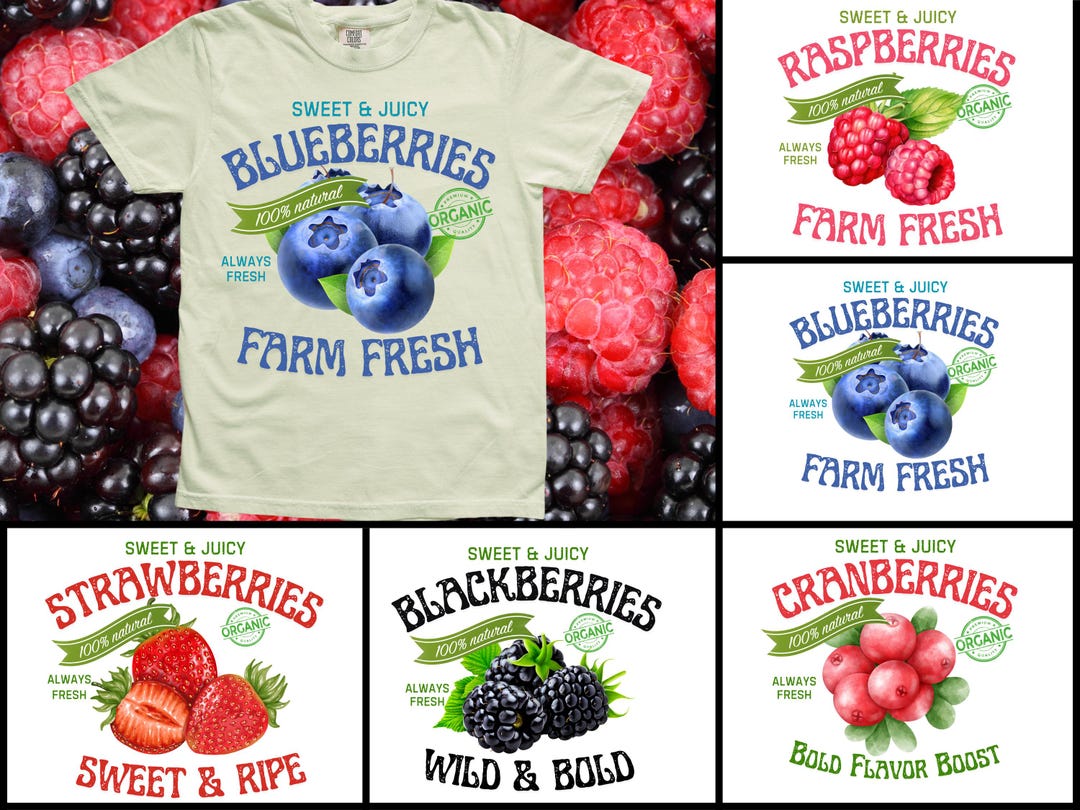 Berry PNG Bundle, Vintage Blueberry Raspberry Strawberry Clipart ...
