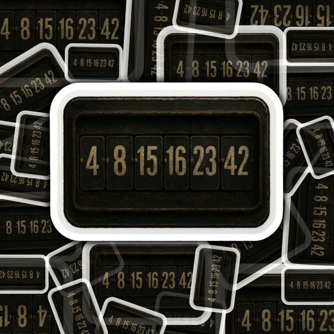 Mysterious Number Sequence Vinyl Sticker: Retro Sci-fi Sticker, Lost ...