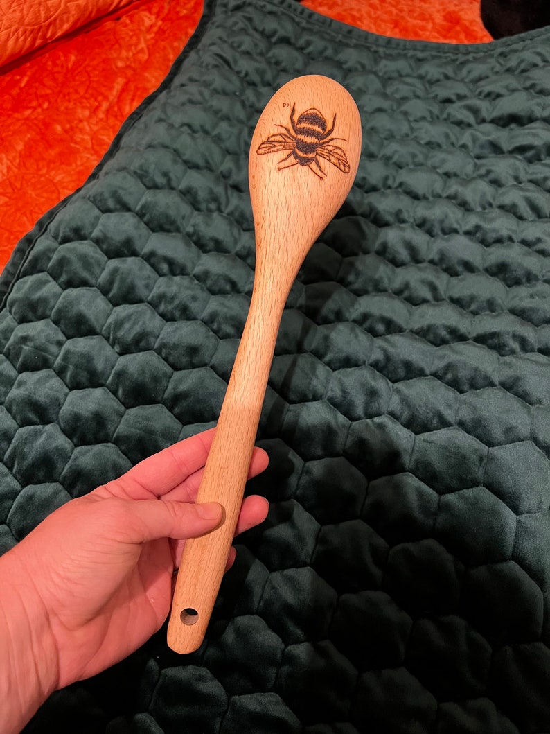 Hand Burned Honey Bee Spatula or Spoon - Unique Kitchen Utensil and ...