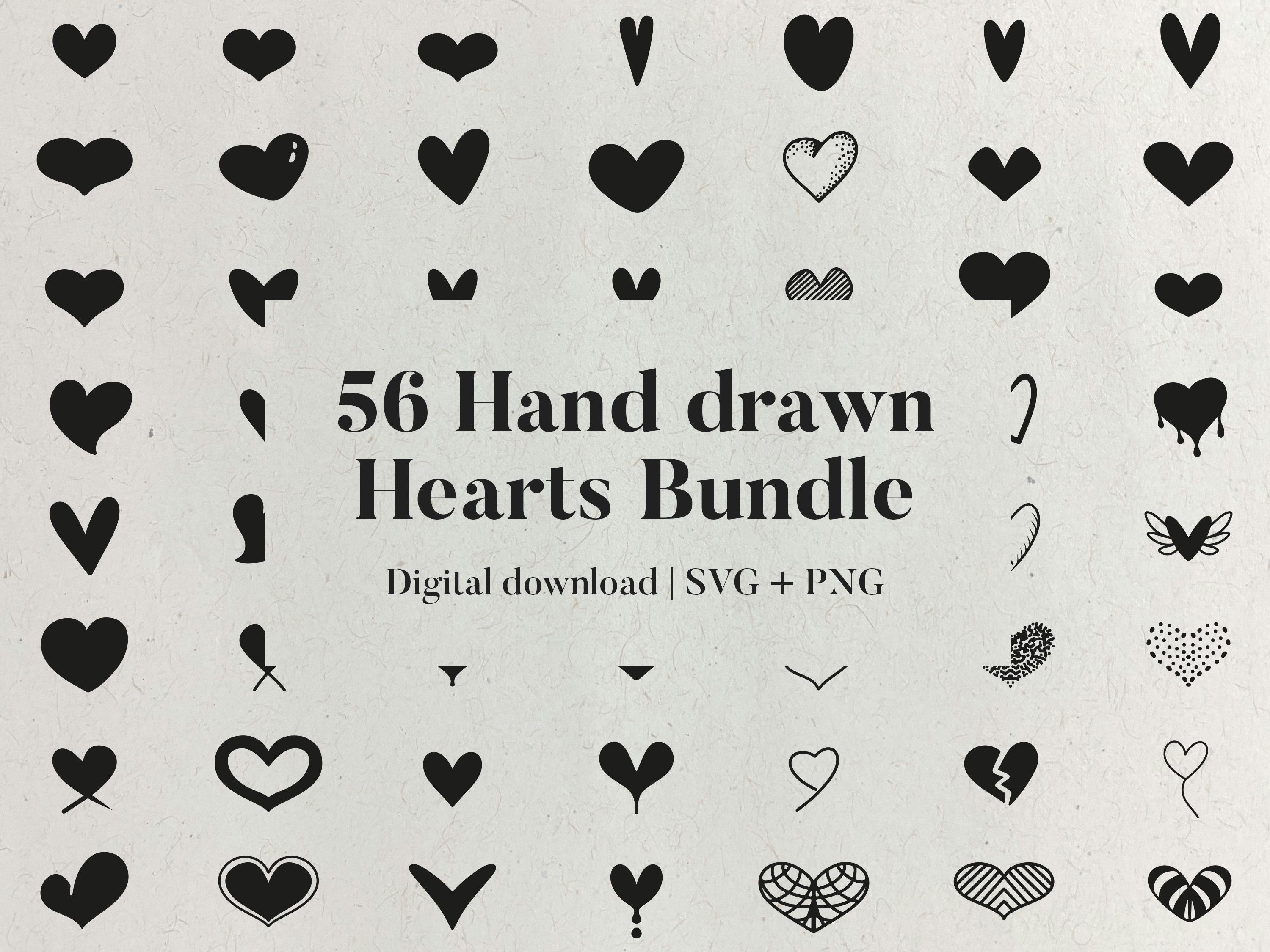 56 Hand Drawn Heart Bundle, Heart Svg, Hand Drawn Heart Svg, Open Heart ...