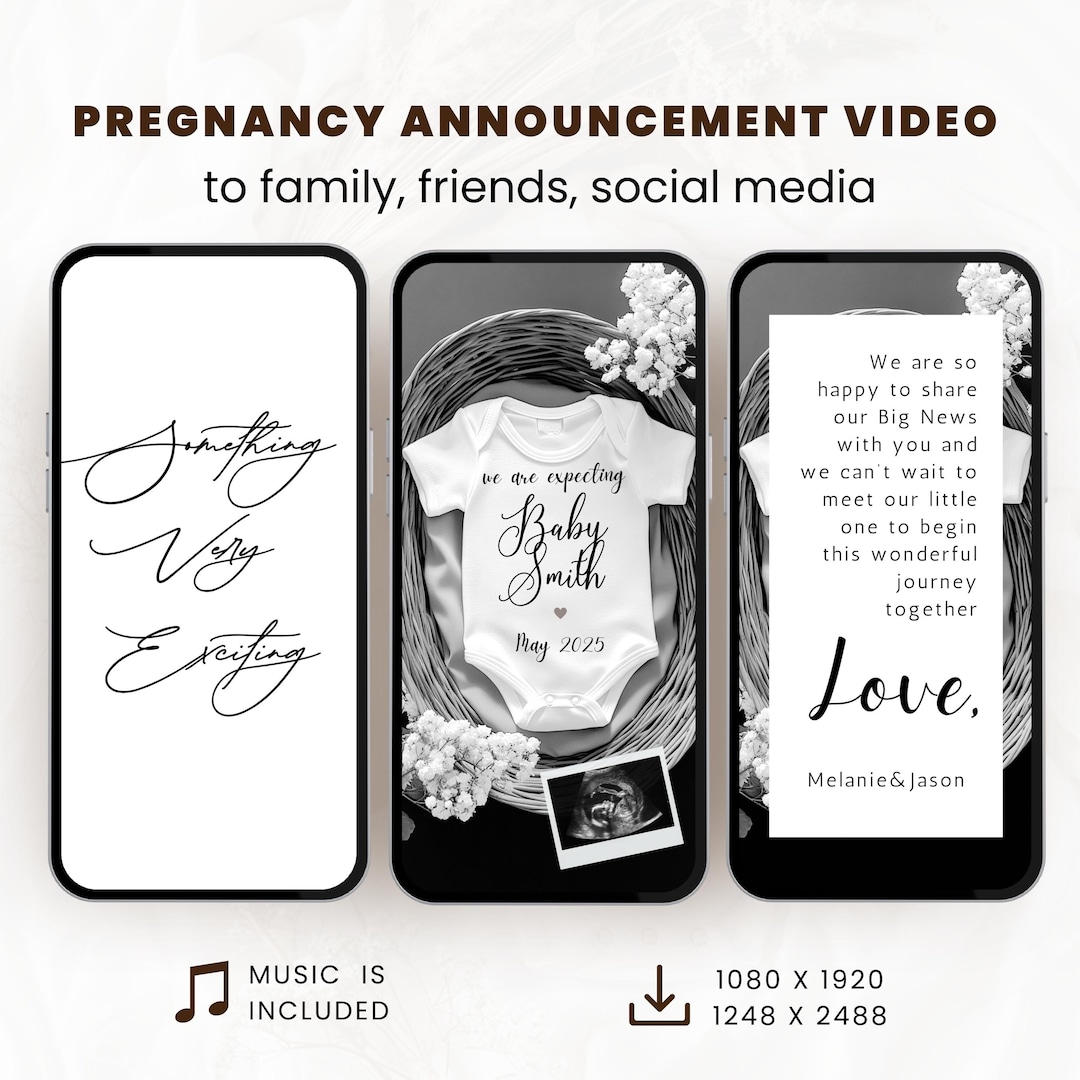 Animated Video Pregnancy Announcement Digital Baby Reveal to a Husband ...