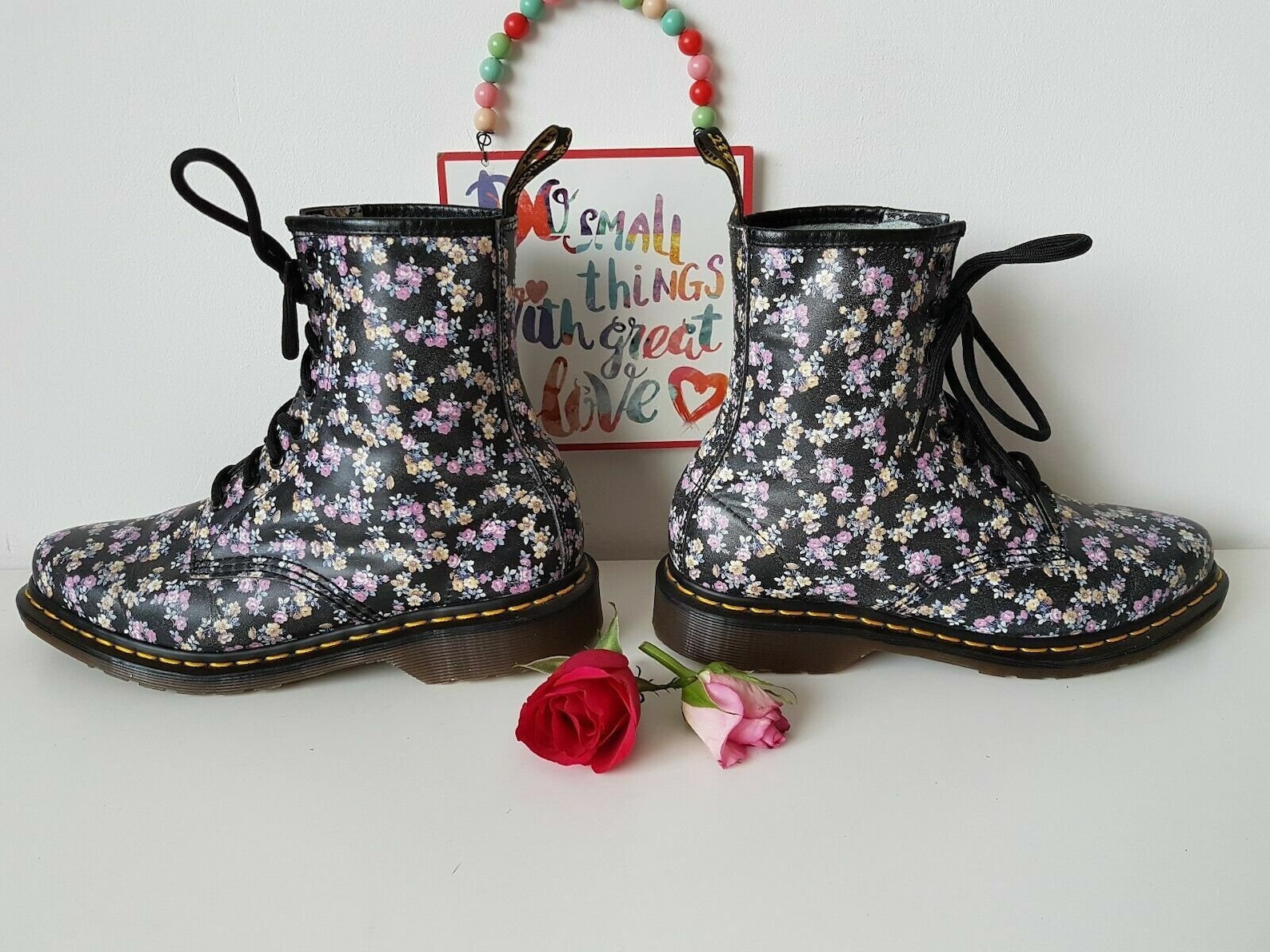 Dr Doc Martens 1460 Pascal Floral Lottie Purple Pointed Toe Boots UK5 EU38 US 7 - Etsy