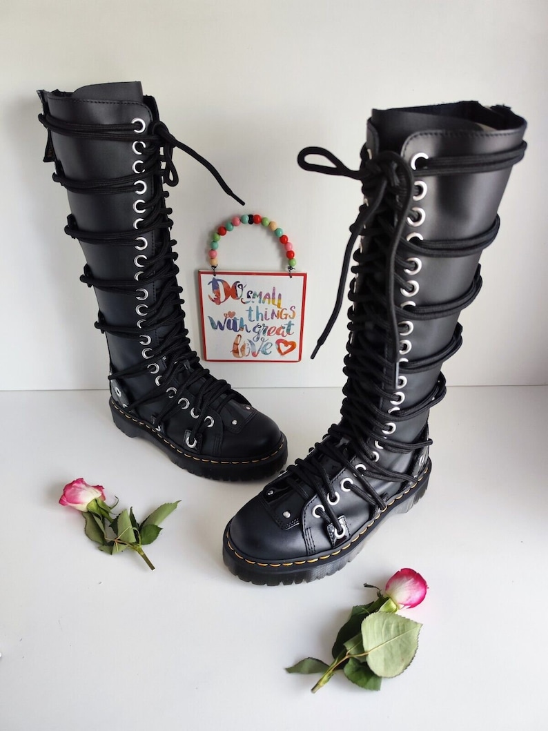Dr Martens Daria 1b60 Bex Chunky Platform Lace up Knee High Boots UK8 ...