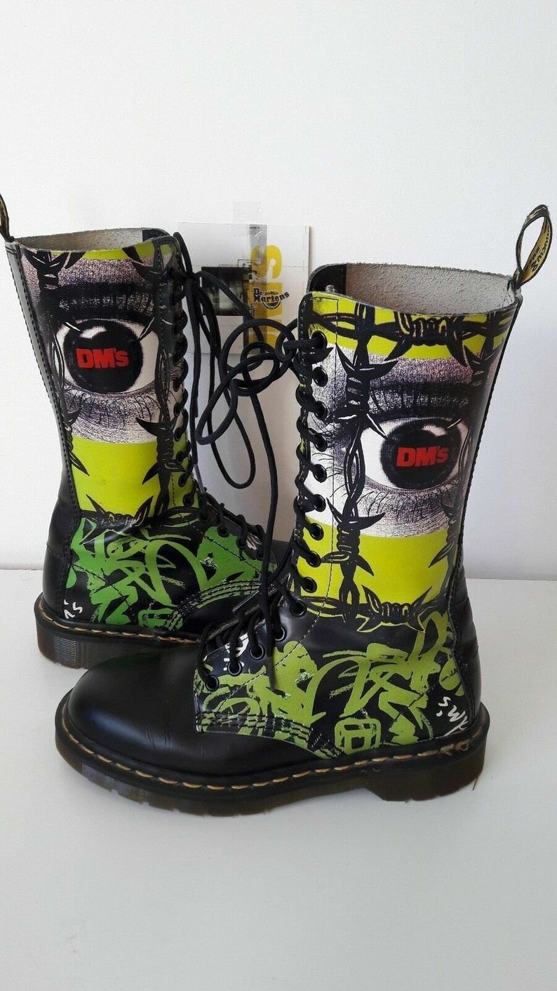 Dr Martens 1914 14 Eye Black Boots Eye Tattoo Comic Manga UK 5 EU 38 US ...
