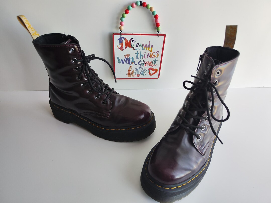 Men's Dr Martens Vegan Jadon Red Ankle Platform Boots UK9 EU43 US10 - Etsy
