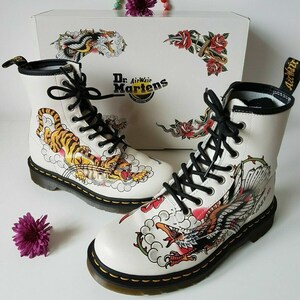Brand New Dr Martens X Grez 1460 Backhand Tattoo White Leather 8 Hole ...