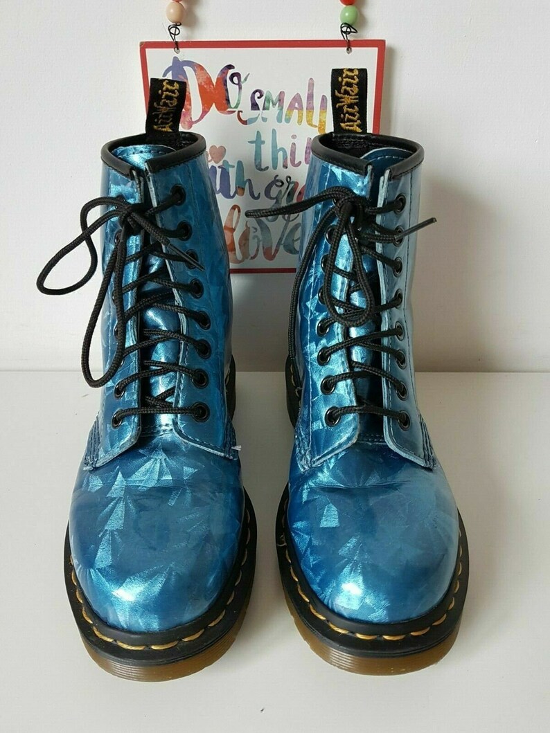 Dr Martens 1460 8 Hole Jewel Blue Metallic Holographic Ankle Boots UK3 ...