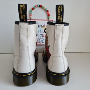 Dr Martens X Grez 1460 Backhand Tattoo White Leather 8 Hole Boots UK8 ...