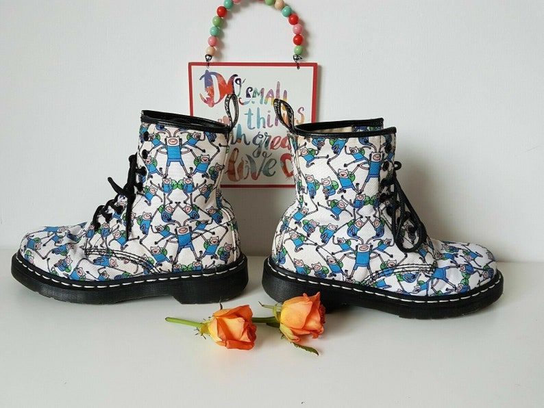 Dr. Martens 1460 Adventure Time Boots, Finn Print (UK 5 / US 7W) - Etsy