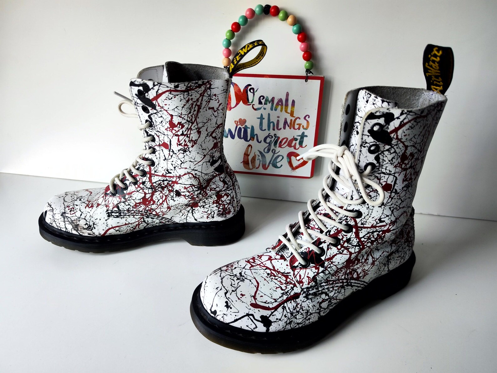 Dr. Martens 1490 Ankle Boots, Paint Splatter Design (UK 6 / US 8) - Etsy