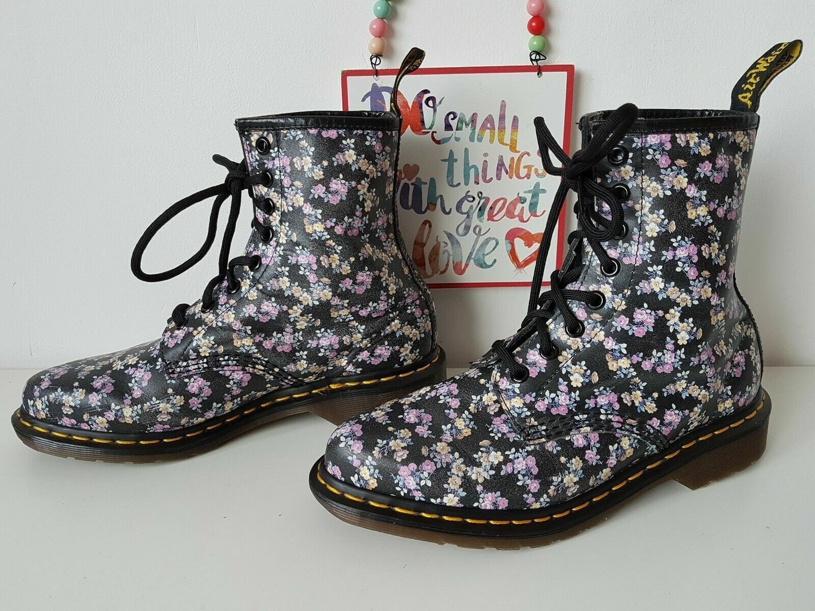 Dr Doc Martens 1460 Pascal Floral Lottie Purple Pointed Toe Boots UK5 EU38 US 7 - Etsy