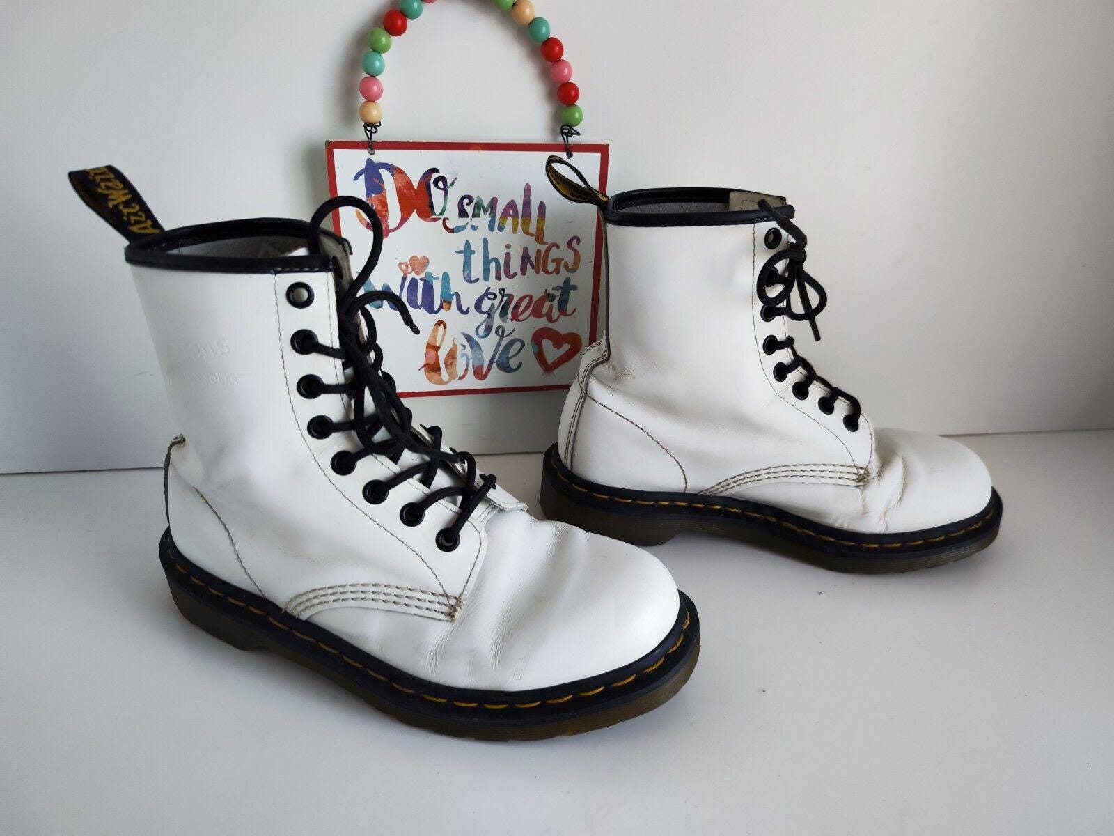 Dr Martens 1460 8 Hole Eye White Ankle Boots UK5 EU38 US7 - Etsy