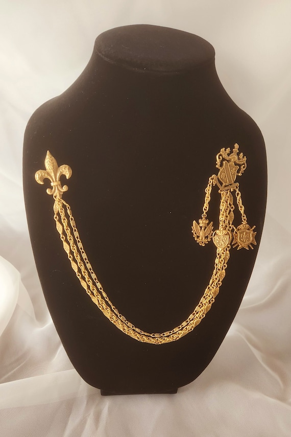 vintage chatelaine chain - Gem