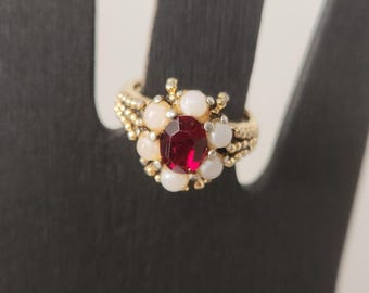 Vintage Avon Ruby or Garnet Faux Gold Ring Costume Jewelry 1980's - Etsy