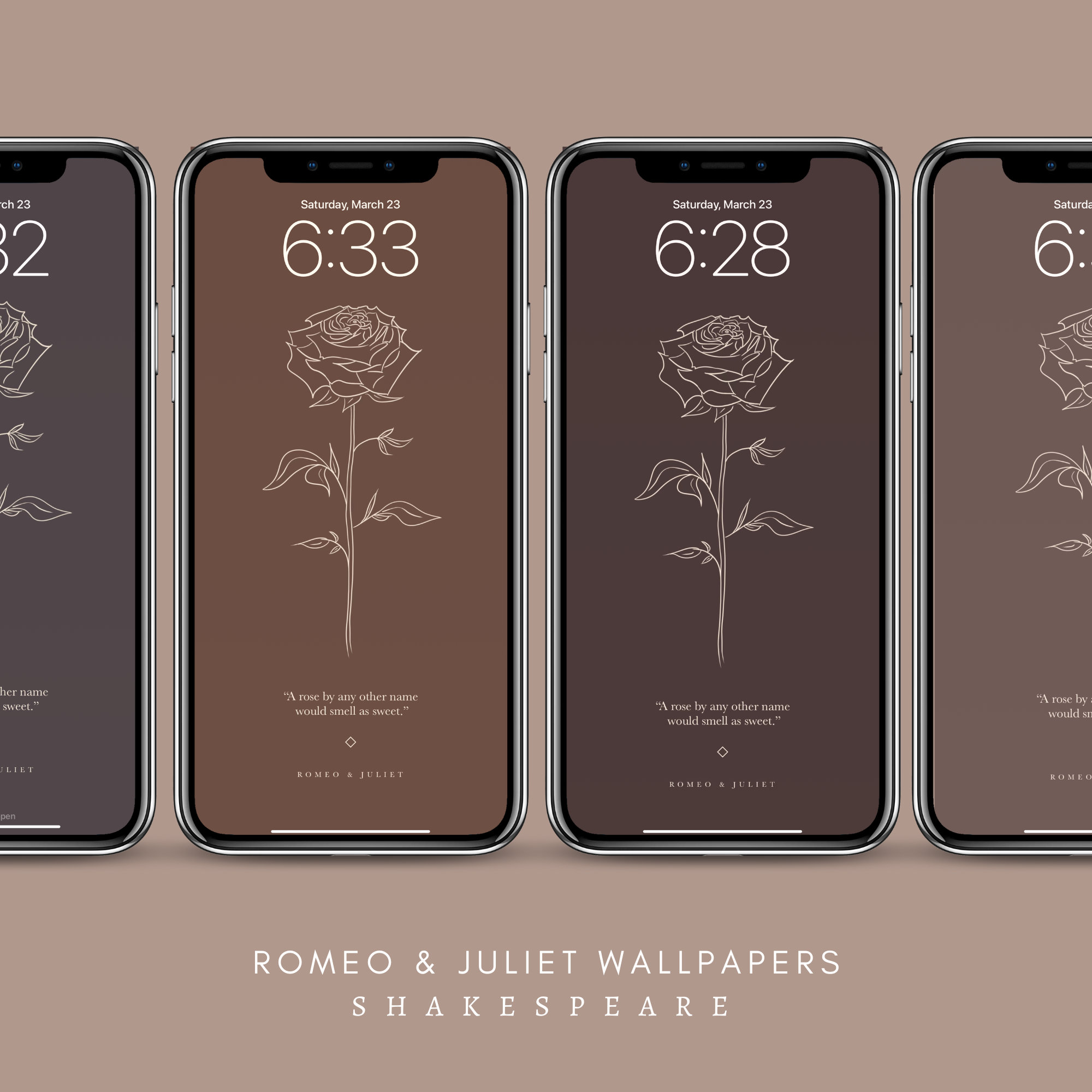 Romeo & Juliet Phone Wallpaper - Shakespeare - Color: Plum - Etsy
