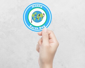 Earth Day Stickers, Printable Earth Day Stickers, Planet Sticker, Earth ...