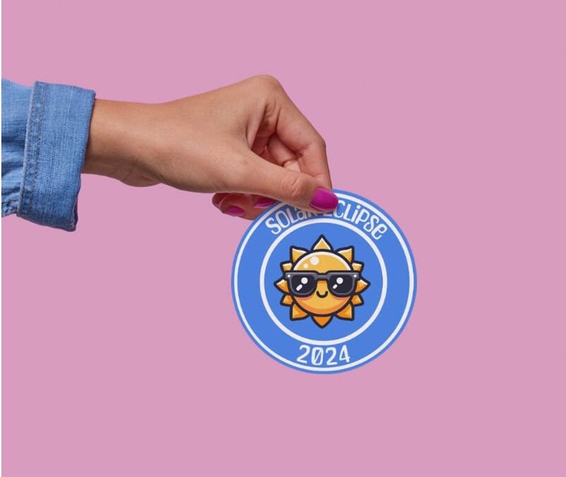 Solar Eclipse Sticker 2024, Solar Eclipse Sticker for Kids, Printable ...