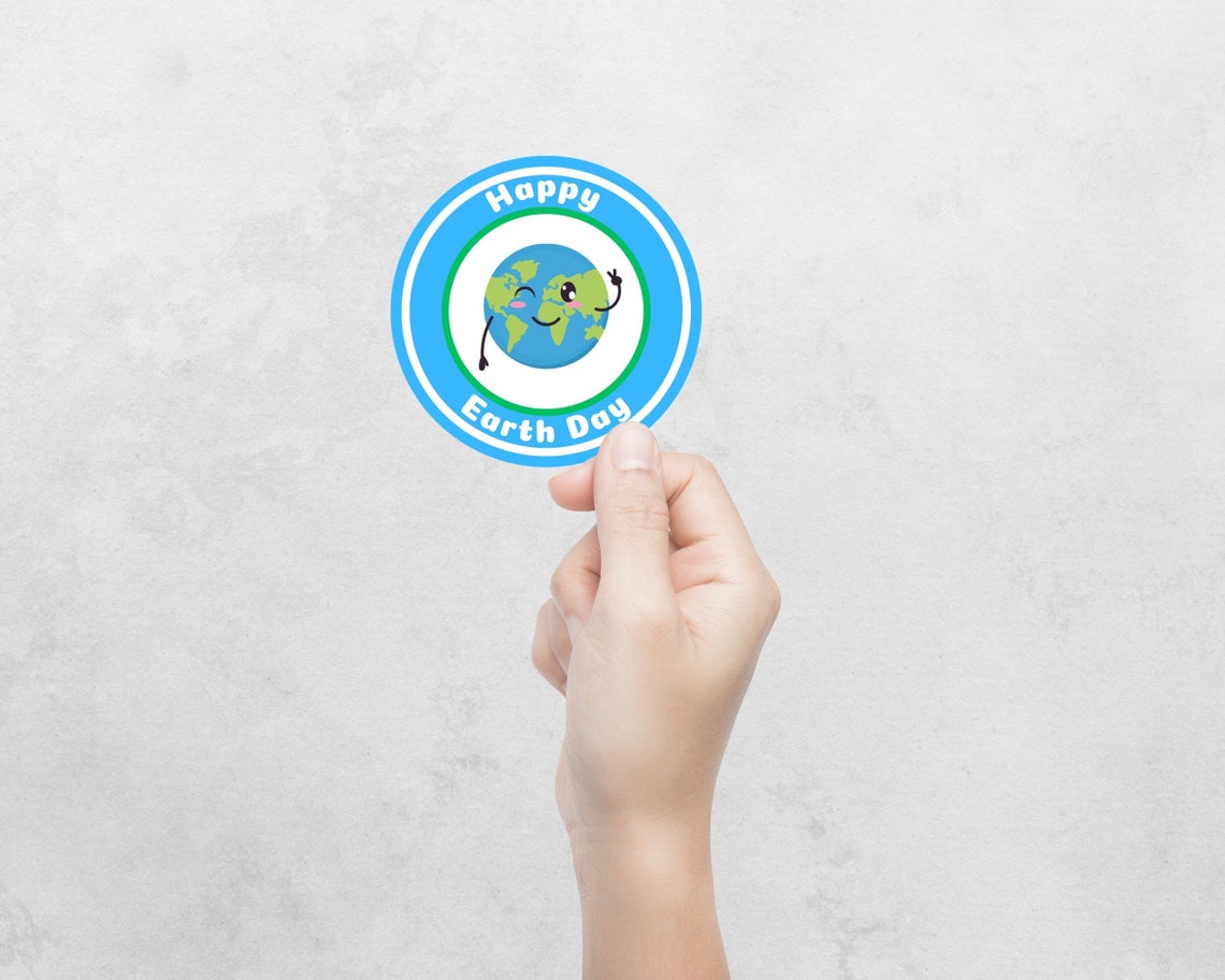 Printable Earth Day Sticker, Earth Day Sticker for Kids, Earth Day ...