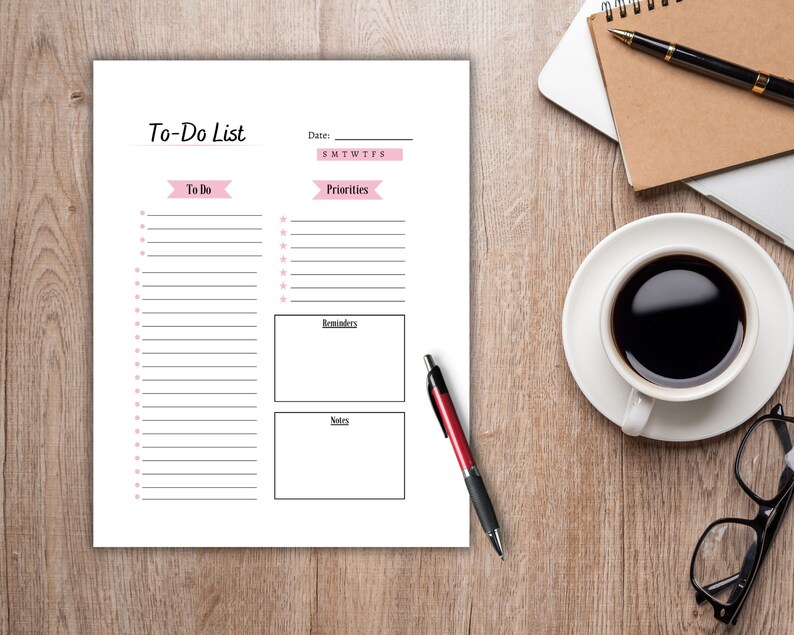 Printable To-do List Template, Printable Daily Planner for Productivity ...