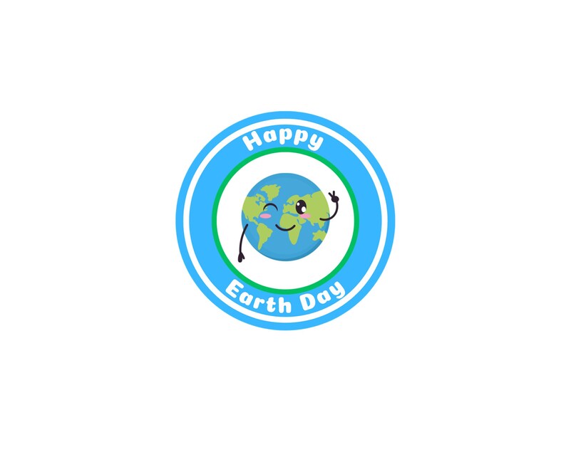 Printable Earth Day Sticker, Earth Day Sticker for Kids, Earth Day ...
