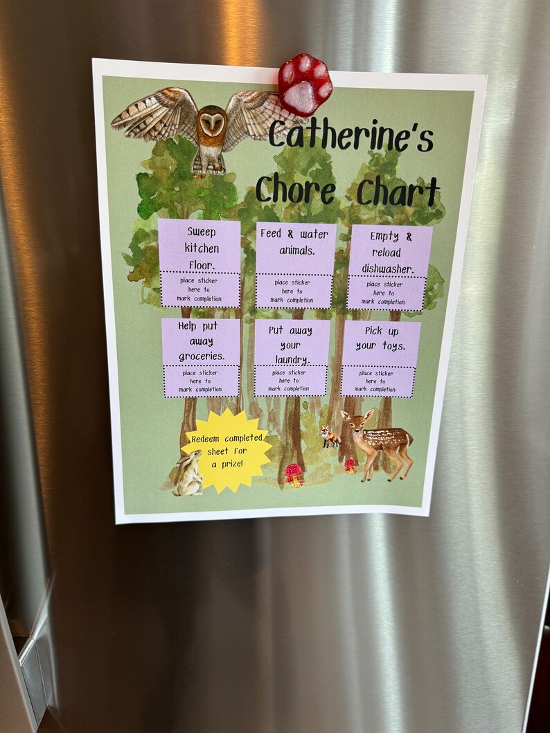 Nature Theme Chore Chart - Etsy