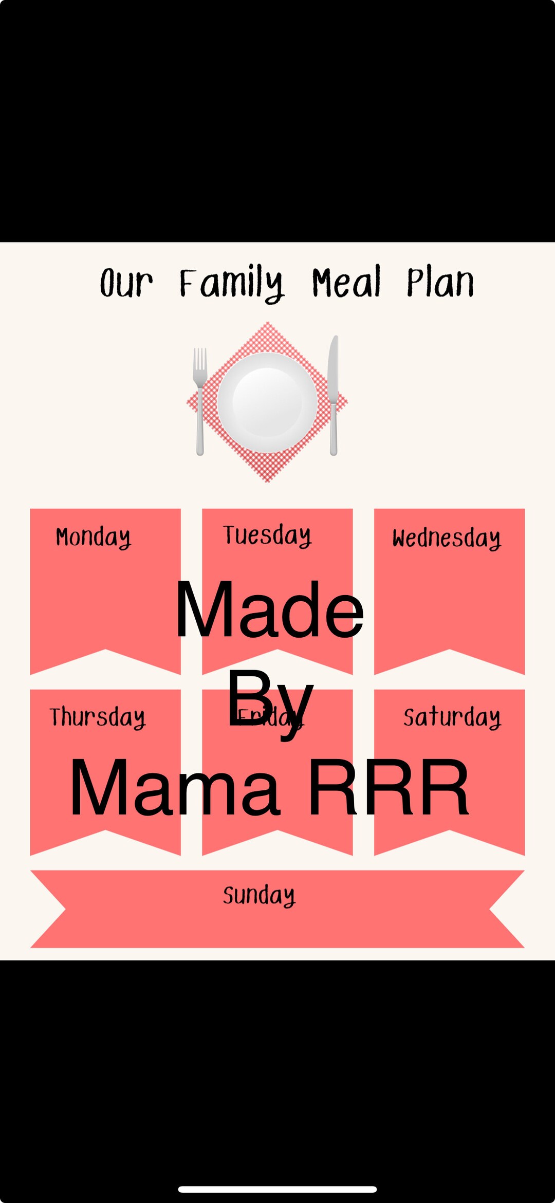 Meal Plan Template Etsy