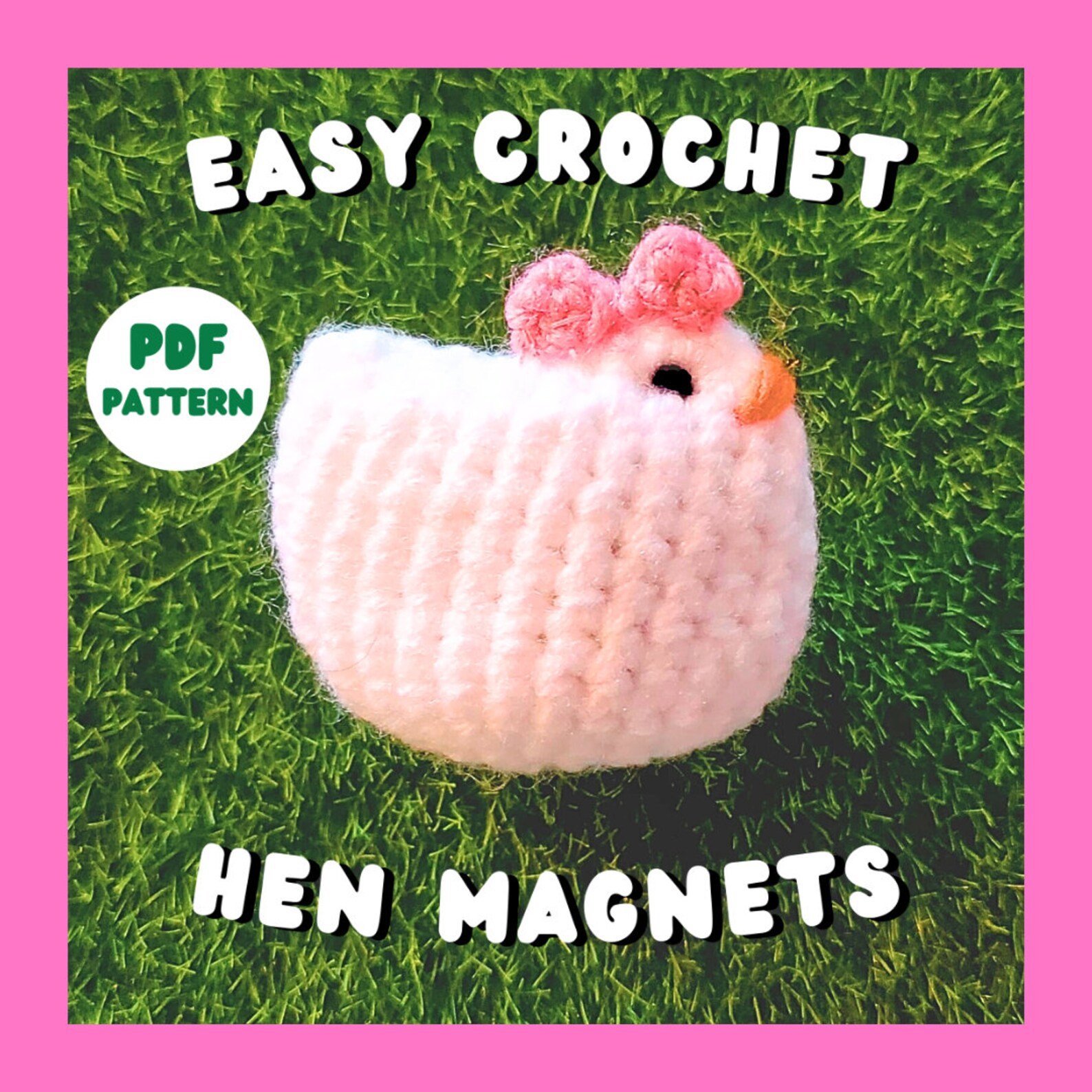 Easy Crochet Hen Magnet Pattern, Crochet Magnet, Amigurumi Crochet ...