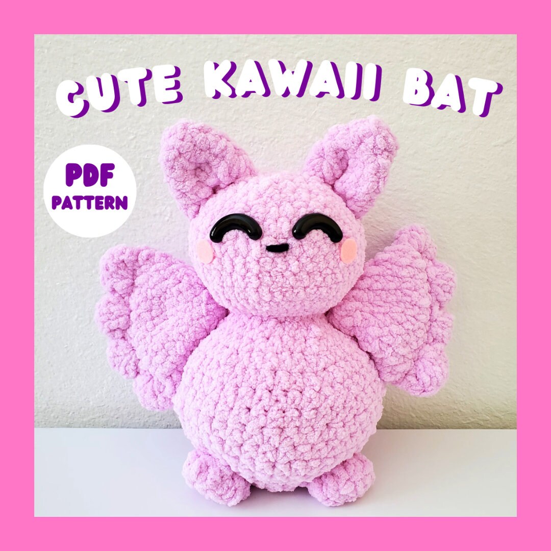 Crochet Bat, Cute Kawaii Crochet Bat, Crochet Bat Pattern, Kawaii Bat ...