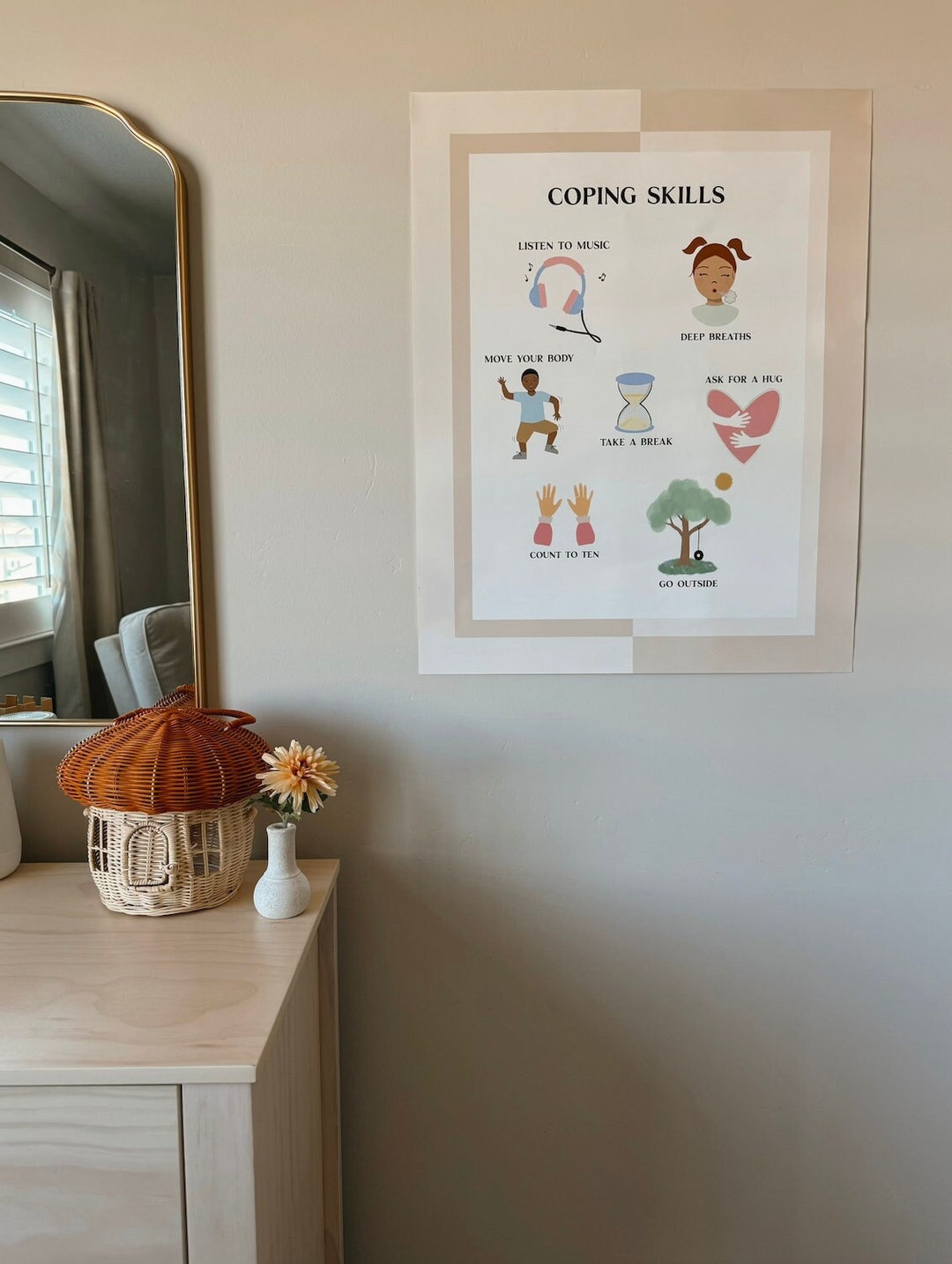 Coping Skills Chart for Kids Digital Download Emotional Regulation Wall ...