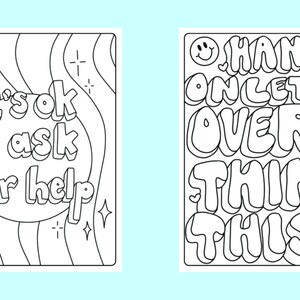 Mental Health Coloring Pages | Self-care, Anxiety Relief (digital ...