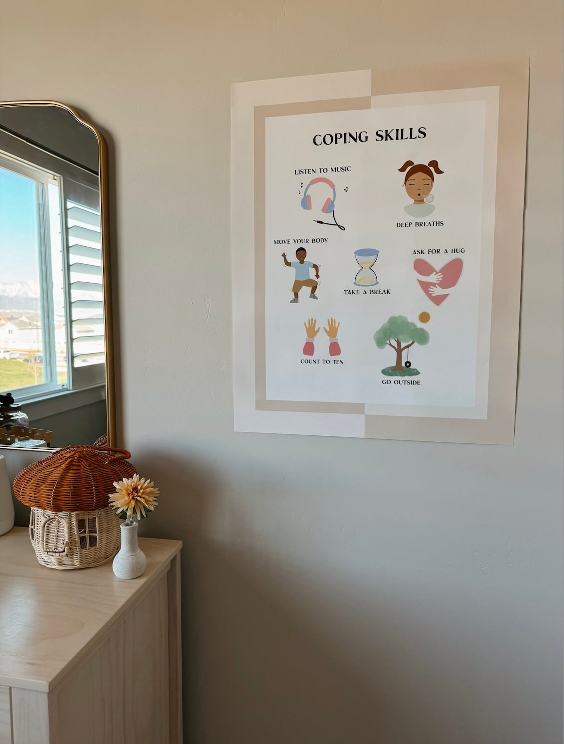 Coping Skills Chart for Kids Digital Download Emotional Regulation Wall ...