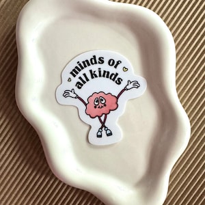 Neurodiversity Vinyl Sticker: Happy Brain Illustration, Mental Health ...