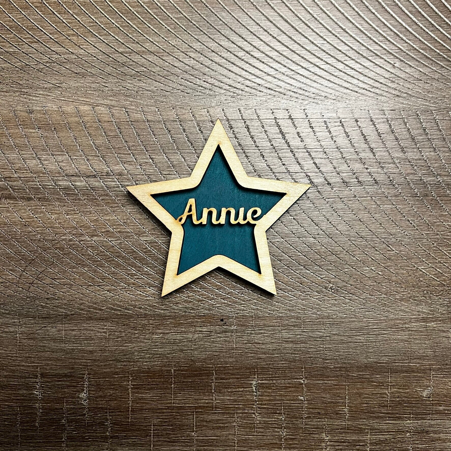 Custom Laser Carved Wood 3D Star Name/initials Plate Handmade Wall ...