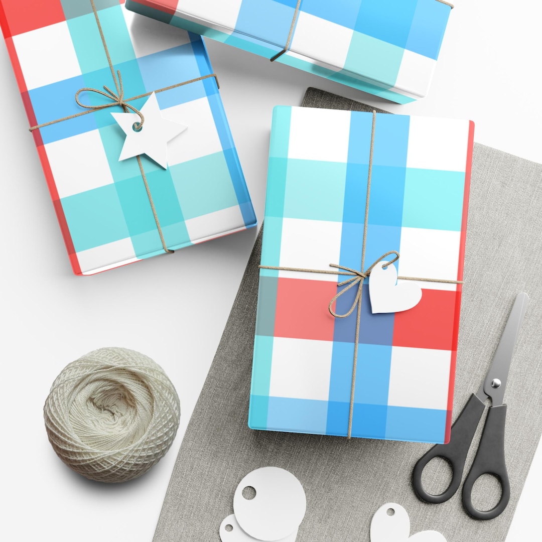GIANT ROCKET POP Plaid, Gift Wrap Paper for All Occasions, Birthday ...