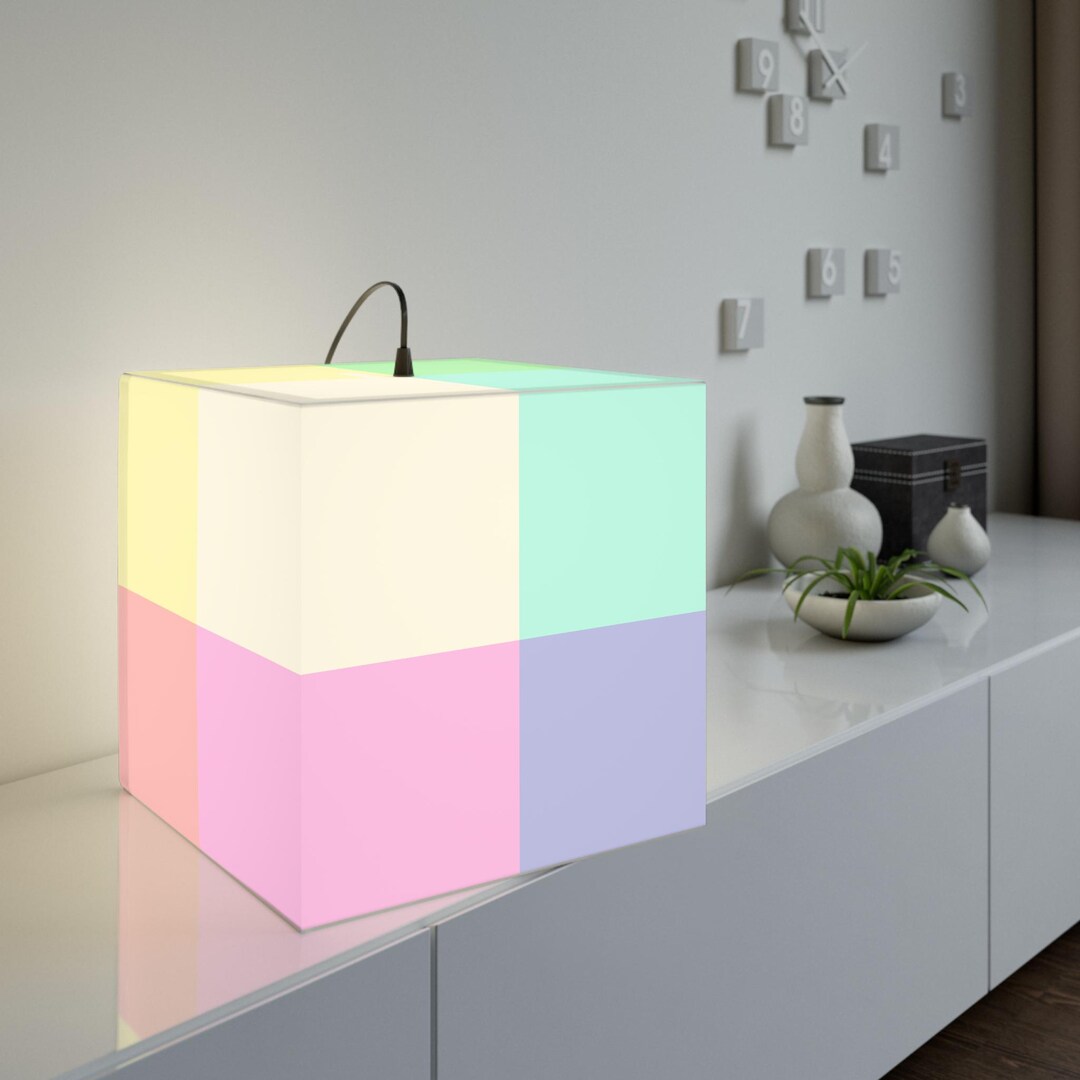 Tinted COLOR CUBE Light | CMYK Cube Lamp | 8-color Model | Color Wheel ...