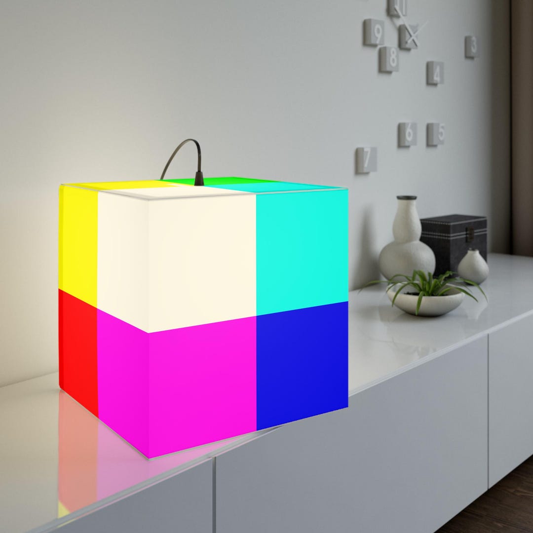 CMYK Color Cube Lamp: Modern Art Light, Color Theory Gift - Etsy