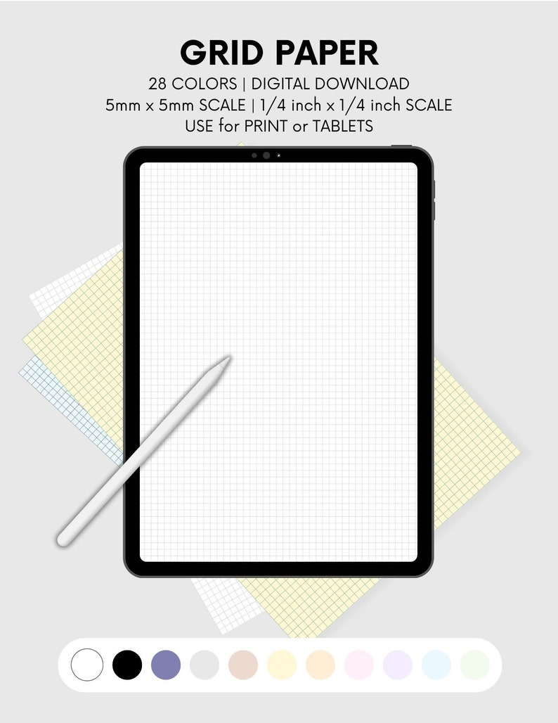 Grid Paper, Graph Paper, Square Paper, Digital Template for iPad ...