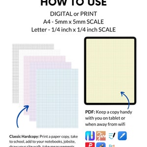 Grid Paper, Graph Paper, Square Paper, Digital Template for iPad ...