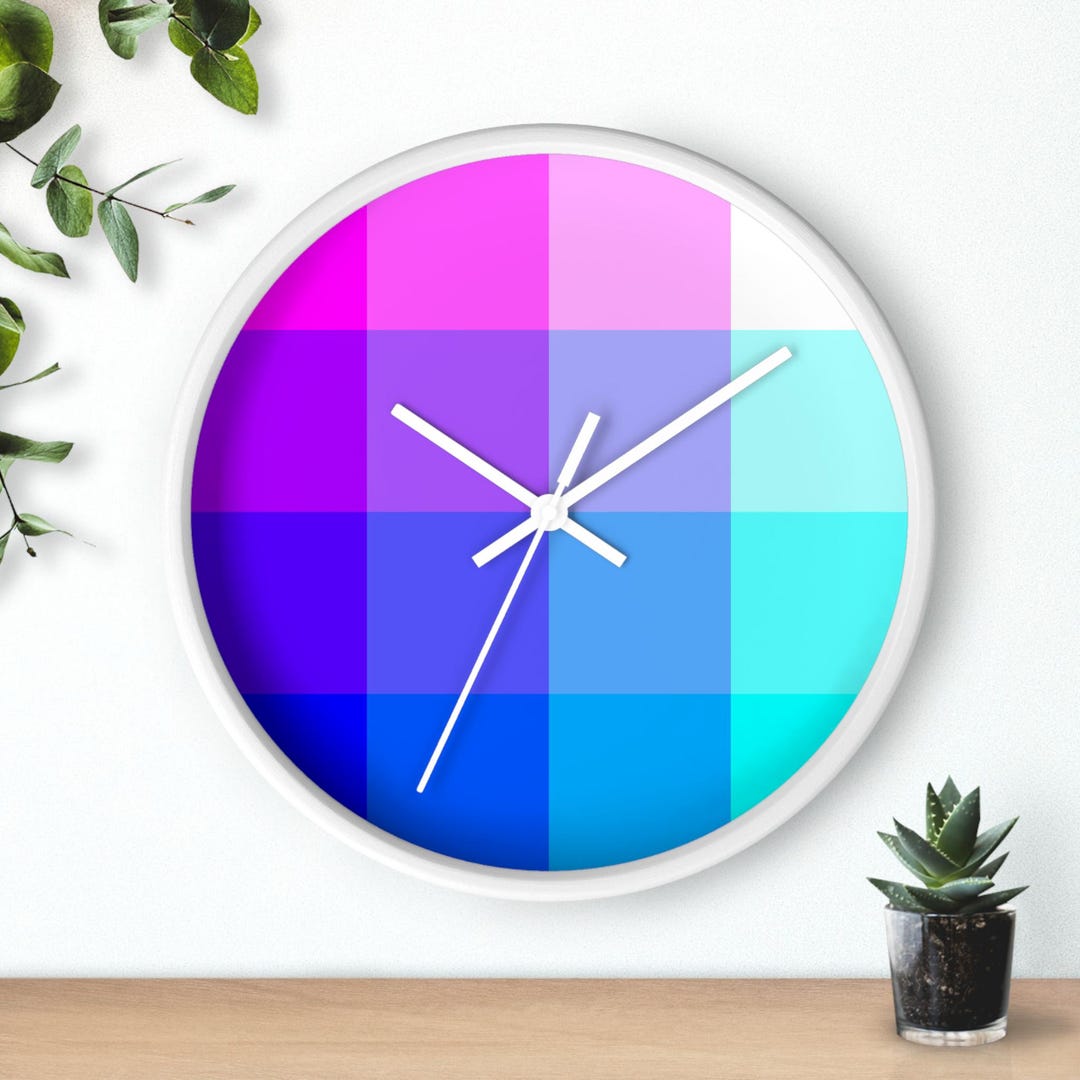 COLOR CUBE Round Wall Clock, CMYK | Six Colorways | Unique Home Decor ...