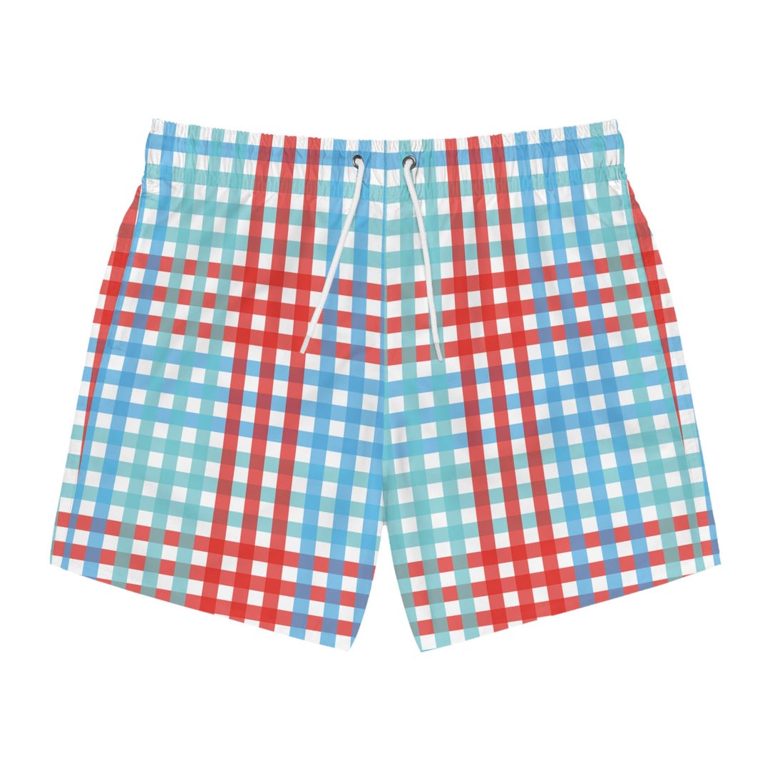 ROCKET POP Plaid, Swim Trunks, Short Leg | Colorful Beachwear, Summer ...