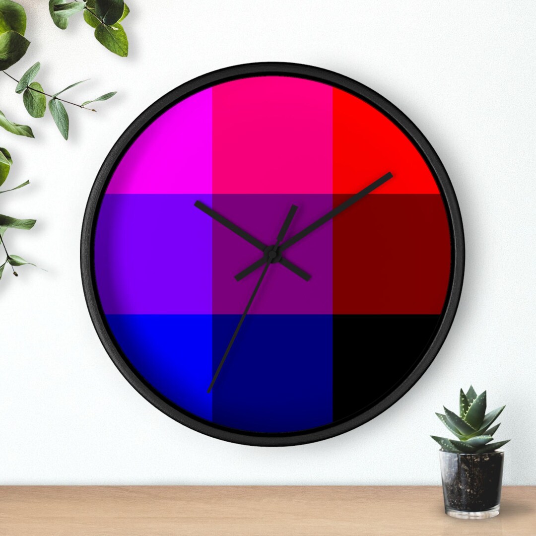 COLOR CUBE Wall Clock, CMYK | Six Colorways | Unique Home Decor, Bright ...
