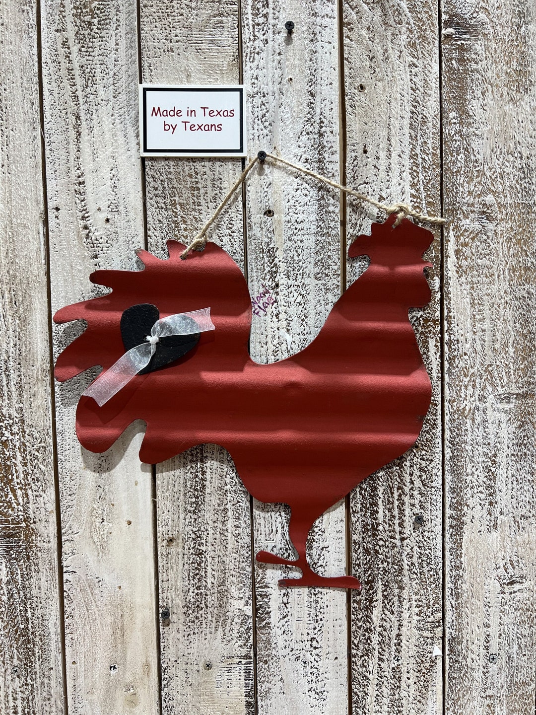 Rustic Tin, Chicken With a Heart- Handpainted on Upcycled Barn Metal by ...