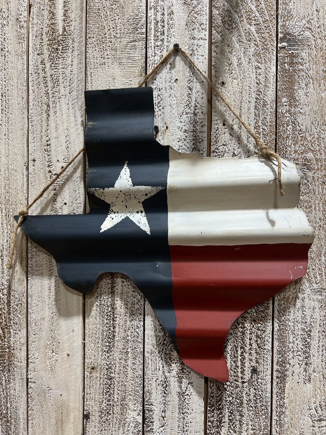 Large Texas-shaped Tin, Handcrafted Texas Decor - Handpainted on ...