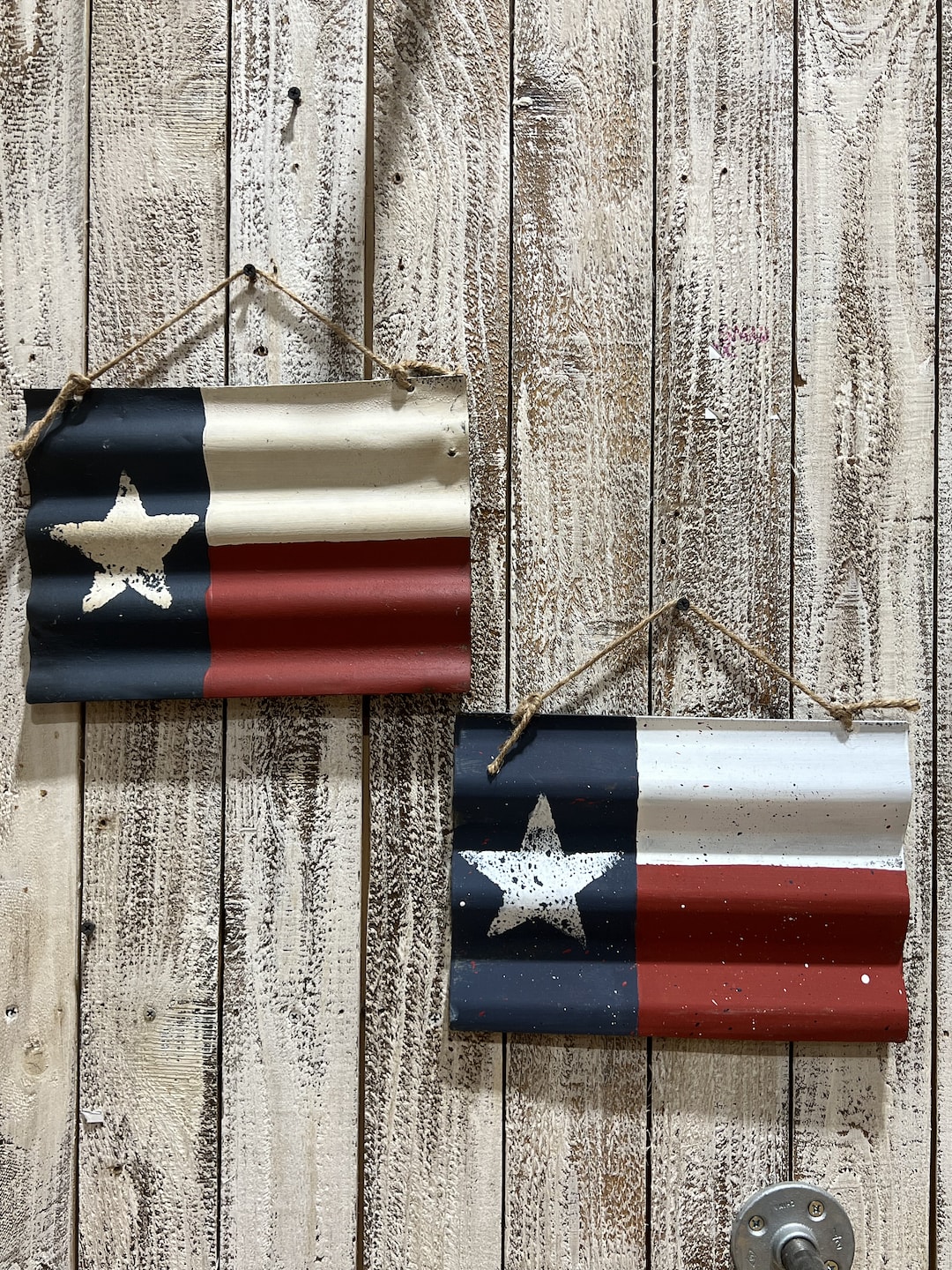 Texas Flag - Handpainted on Upcycled Barn Metal by Texans - Etsy