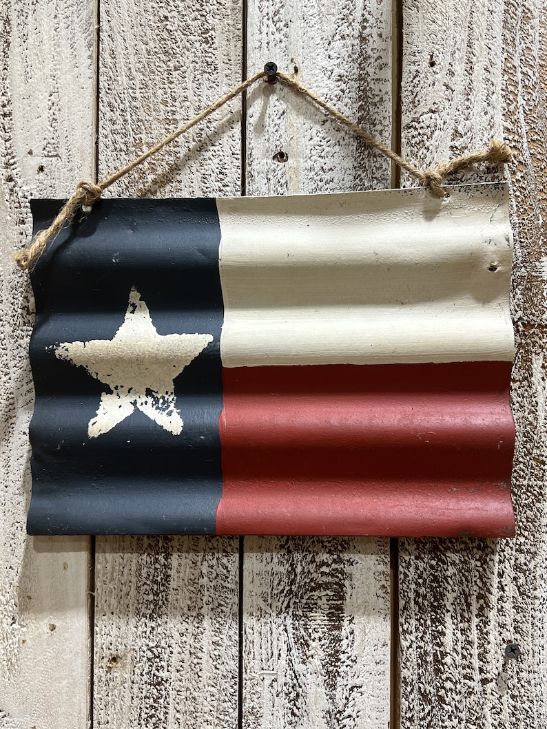 Texas Flag - Handpainted on Upcycled Barn Metal by Texans - Etsy